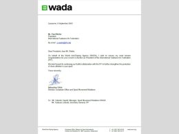 WADA congratulates GM Weiler for re-election